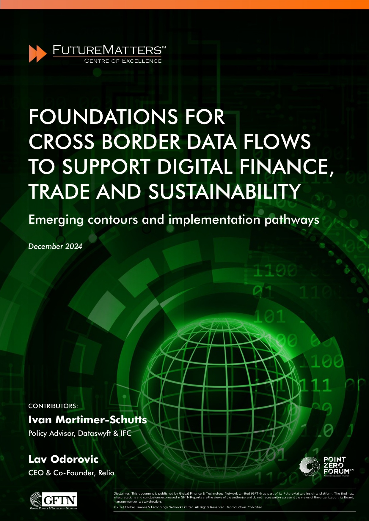 Foundations for Cross Border Data Flows To Support Digital Finance, Trade and Sustainability